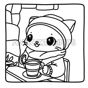 Cute Cats Coloring Pages – Stress Relief Set for All Ages, Downloadable ...