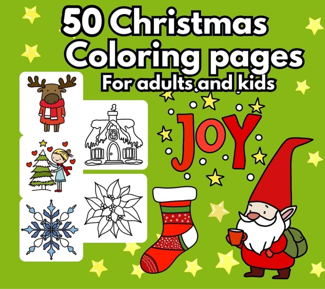 Christmas Coloring Pages Bundle – 50 Festive Designs for All Ages ...