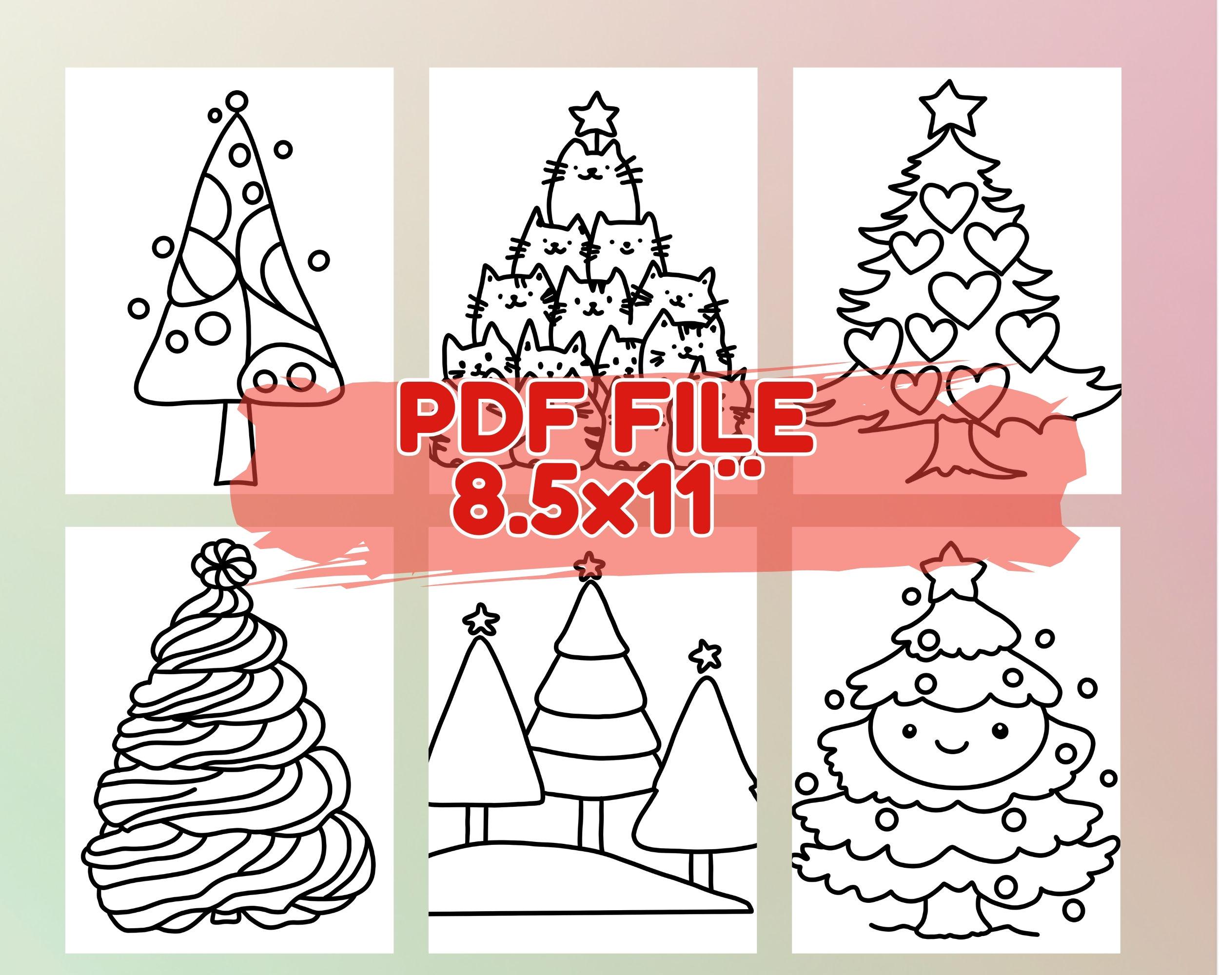 50 Printable Christmas Trees Coloring Pages – Festive Holiday Designs ...
