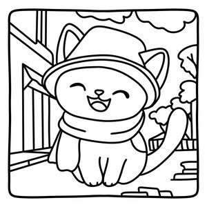Cute Cats Coloring Pages – Stress Relief Set for All Ages, Downloadable ...