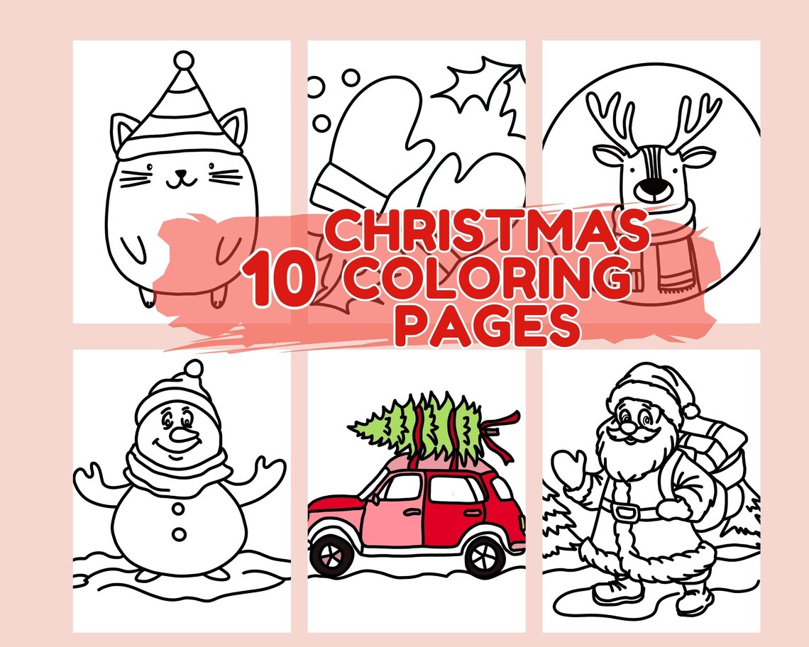 10 Printable Christmas Designs Coloring Pages, Winter Coloring Pages ...