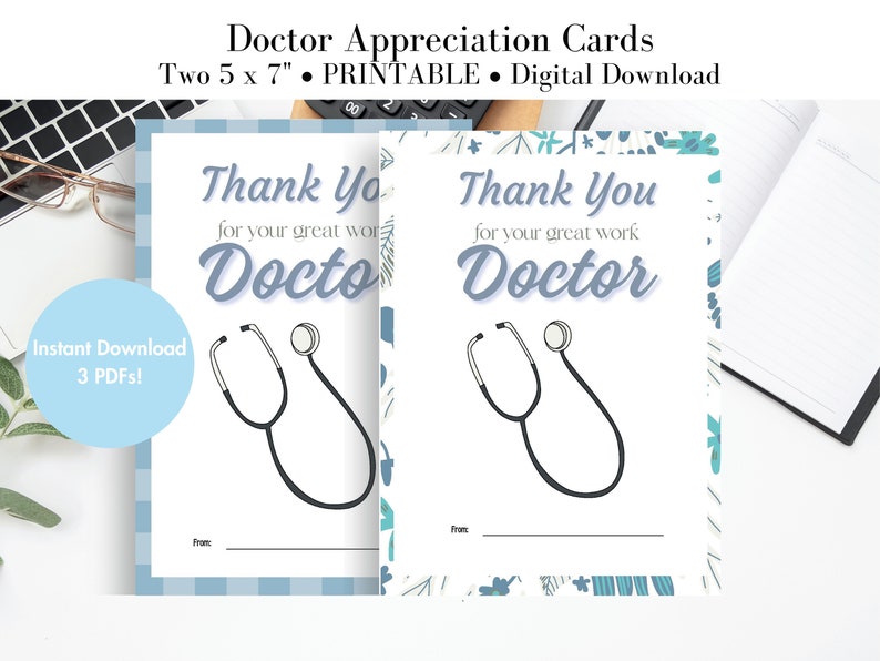Doctor Appreciation Cards PRINTABLE Download - Etsy