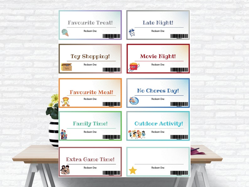Kids Reward Coupons PRINTABLE Download - Etsy