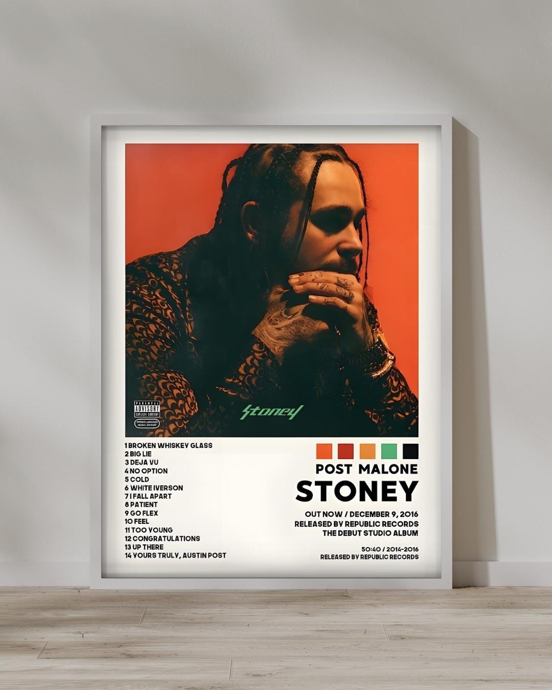 Printable Post Malone Stoney deluxe Music Album Rapper Modern,digital ...