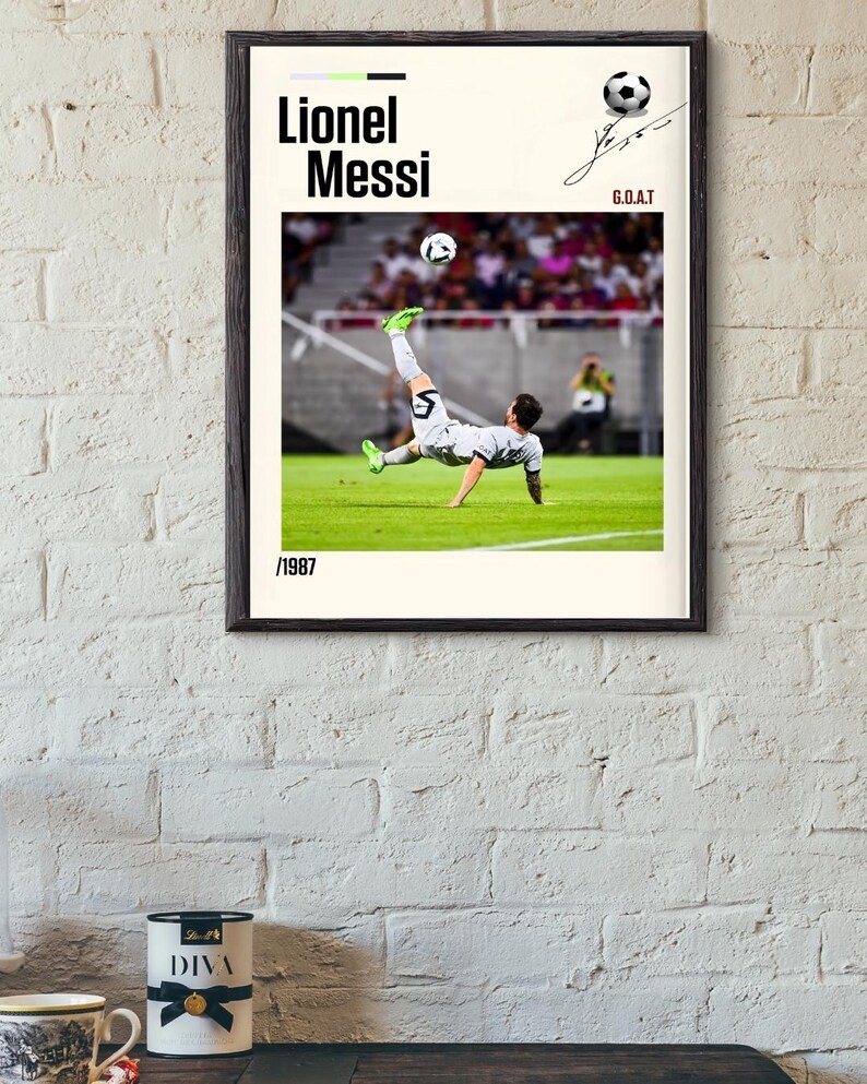 Lionel Messi Poster, Bicycle Kick,wall Art Print,gift for Messi Fan ...