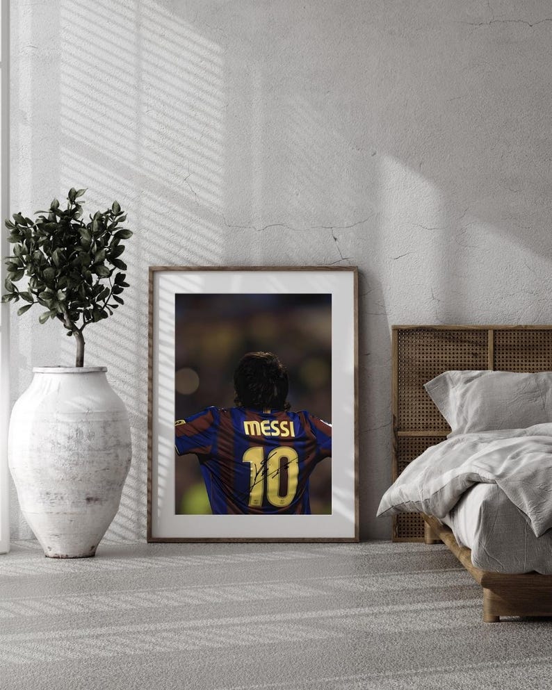 Printable Lionel Messi Poster, Soccer Wall Art, Barcelona Football GOAT ...