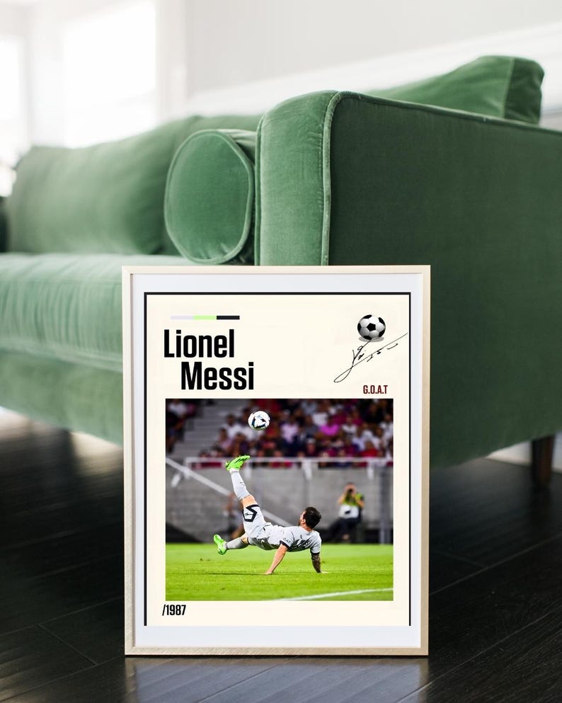 Lionel Messi Poster, Bicycle Kick,wall Art Print,gift for Messi Fan ...