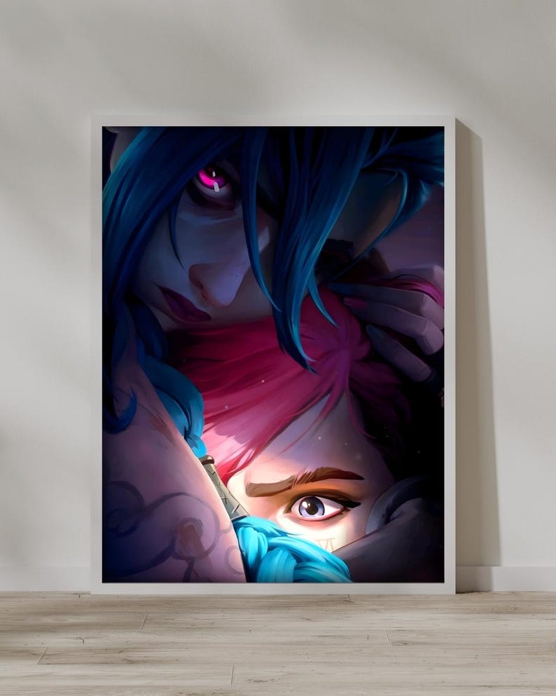 Arcane Poster, Arcane Wall Art, Vi and Jinx Poster, League of Legends ...