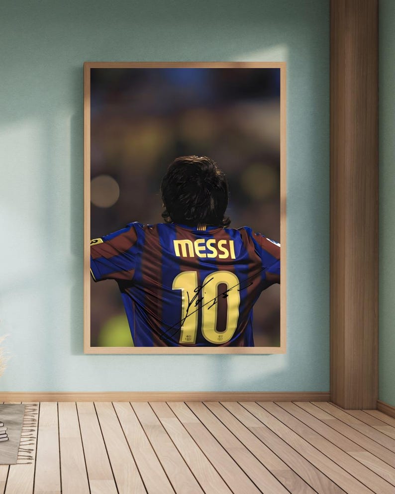 Printable Lionel Messi Poster, Soccer Wall Art, Barcelona Football GOAT ...