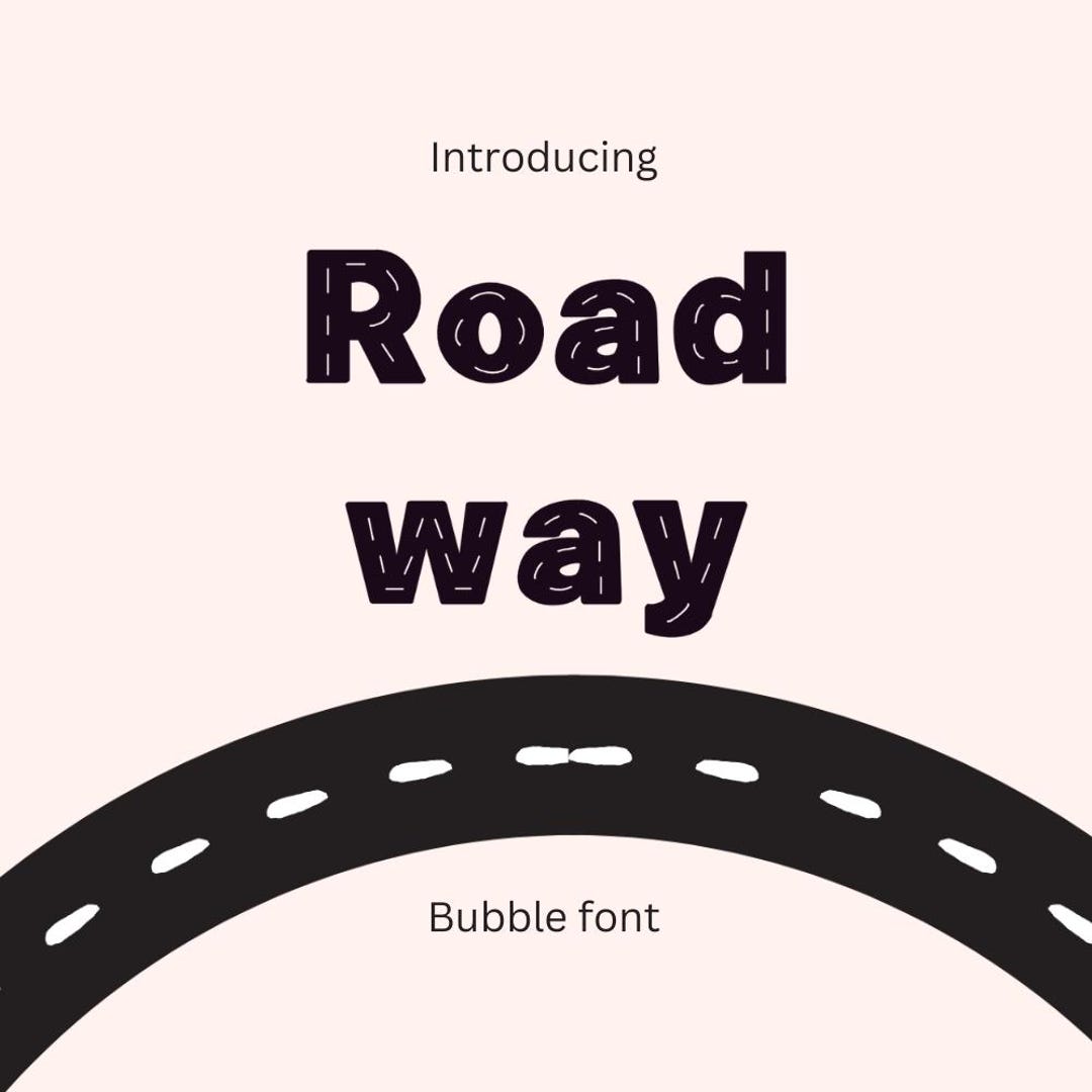 Road Way Font: Bold Dash English Display Font (download) - Etsy