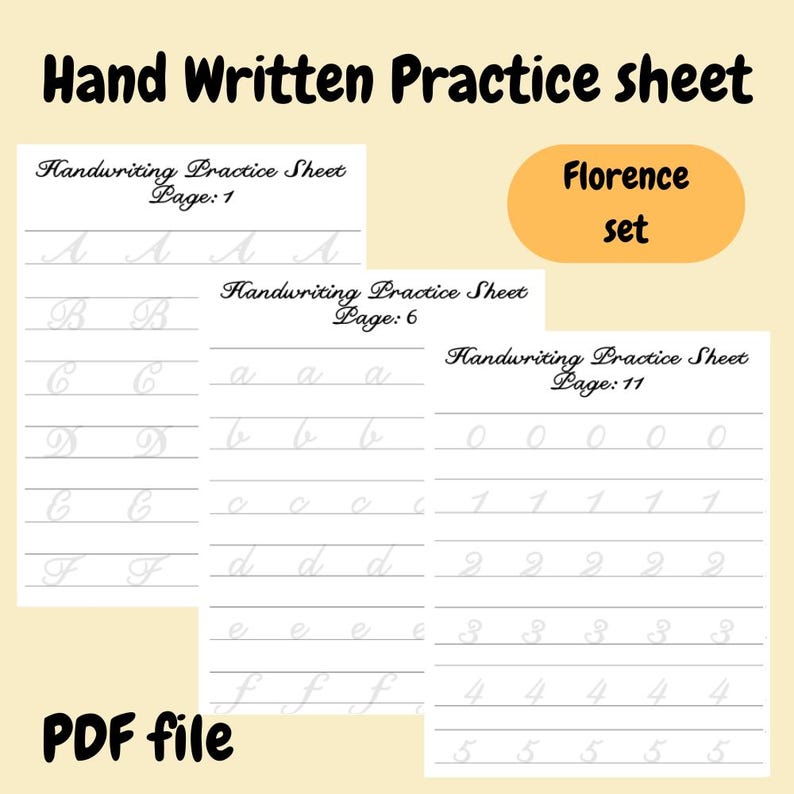 Cursive Hand Written Practice Sheet, Script Lettering Work Sheet, Neat ...