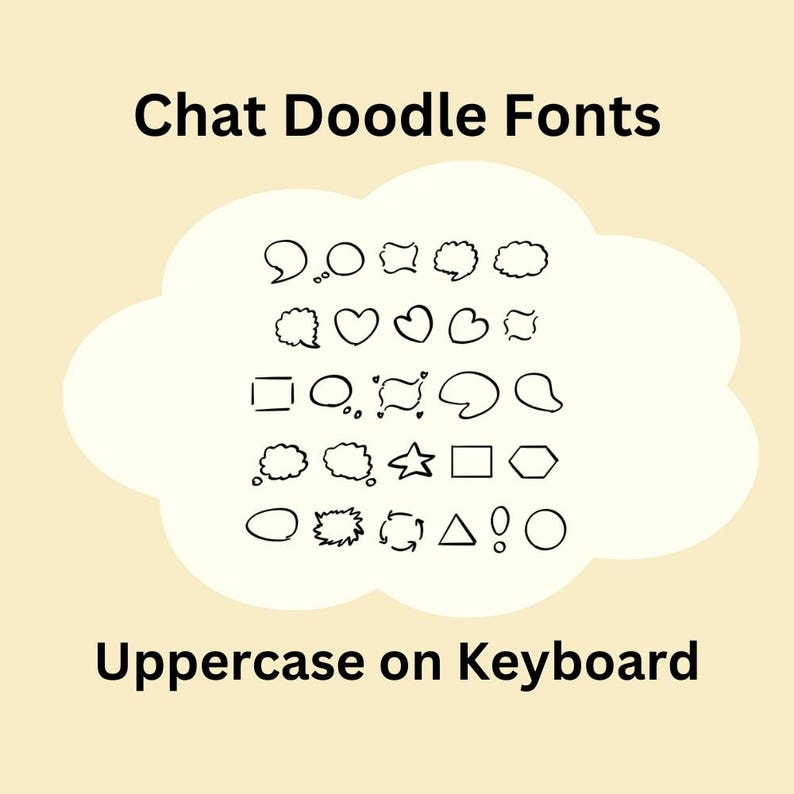 Doodle Dingbat Font Bundle: Hand-drawn Chat, Math, Face (OTF & TTF) - Etsy