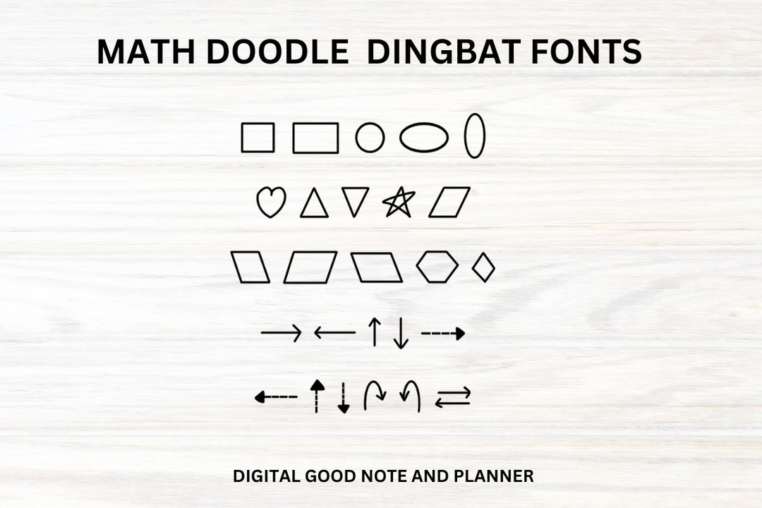 Math Doodle Fonts, Dingbat Font, Doodles Font, Make a Note Font ...