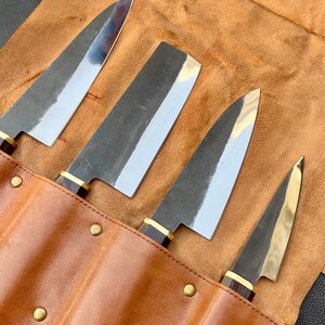 Custom Handforged Medieval Chef Set of Four With Genuine Leather Sheath ...