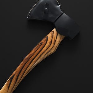 Handmade Forged Bushcraft Axe: High Carbon Steel, Leather Sheath - Etsy ...
