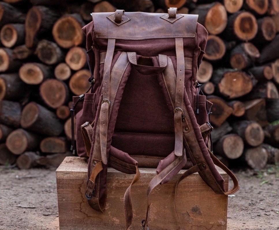 Handmade Leather & Waxed Canvas Camping Backpack, 40 Liter - Etsy