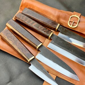 Custom Handforged Medieval Chef Set of Four With Genuine Leather Sheath ...