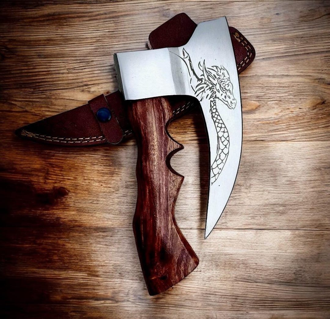 Handmade Viking Pizza Cutter Axe With Leather Sheath - Etsy