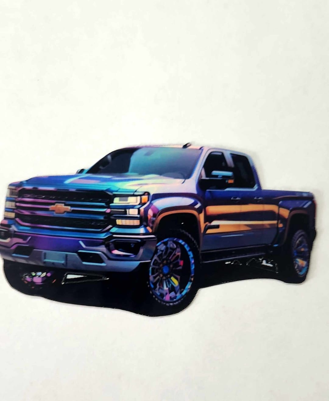 Lifted Chevy Truck Hollografic Sticker - Etsy