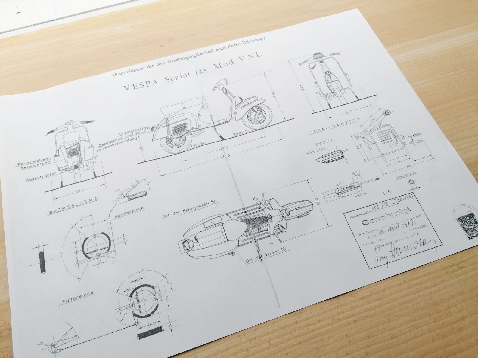 Vespa Sprint 125 Blueprint Vespa VNL Blueprint - Etsy