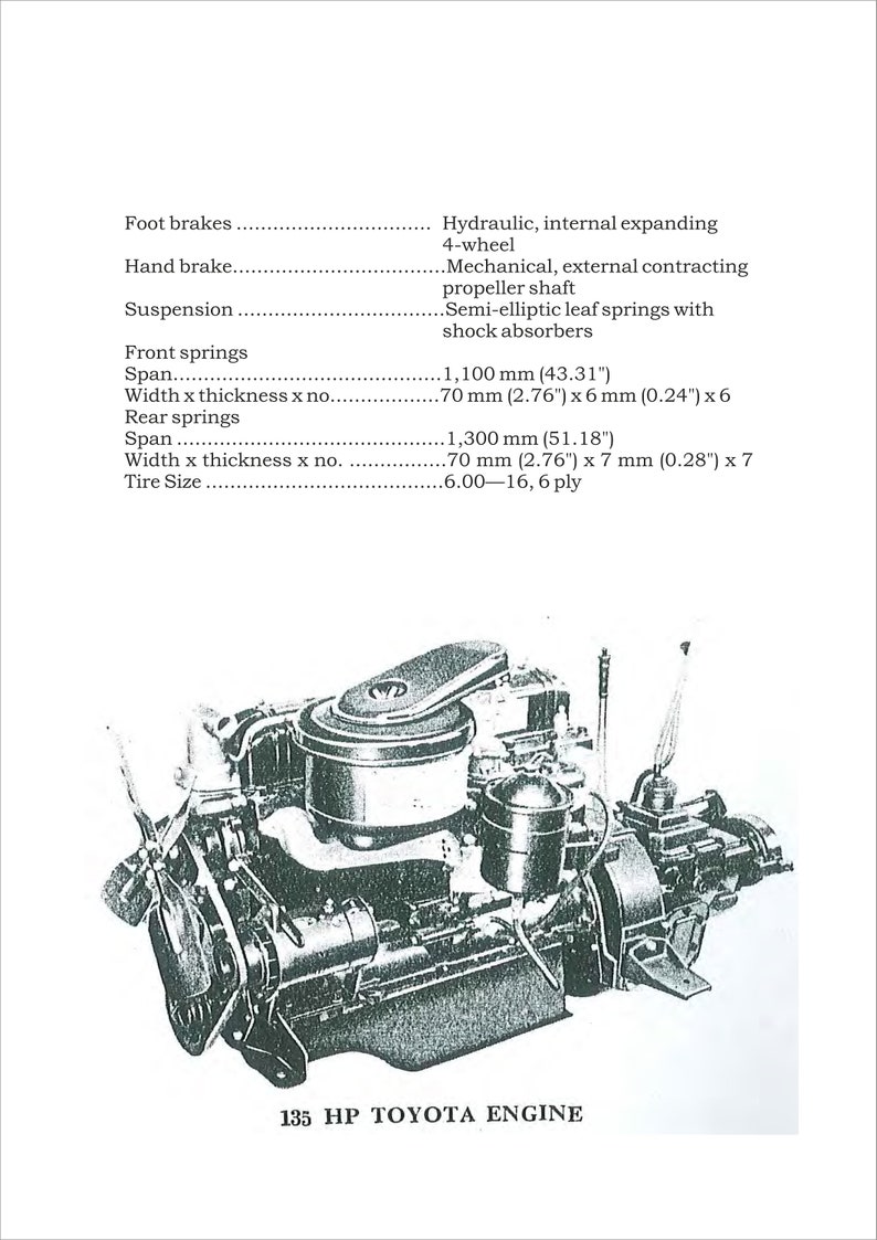 1960 Toyota Land Cruiser Owners Manual | Model FJ25 | Engine Type F - Etsy