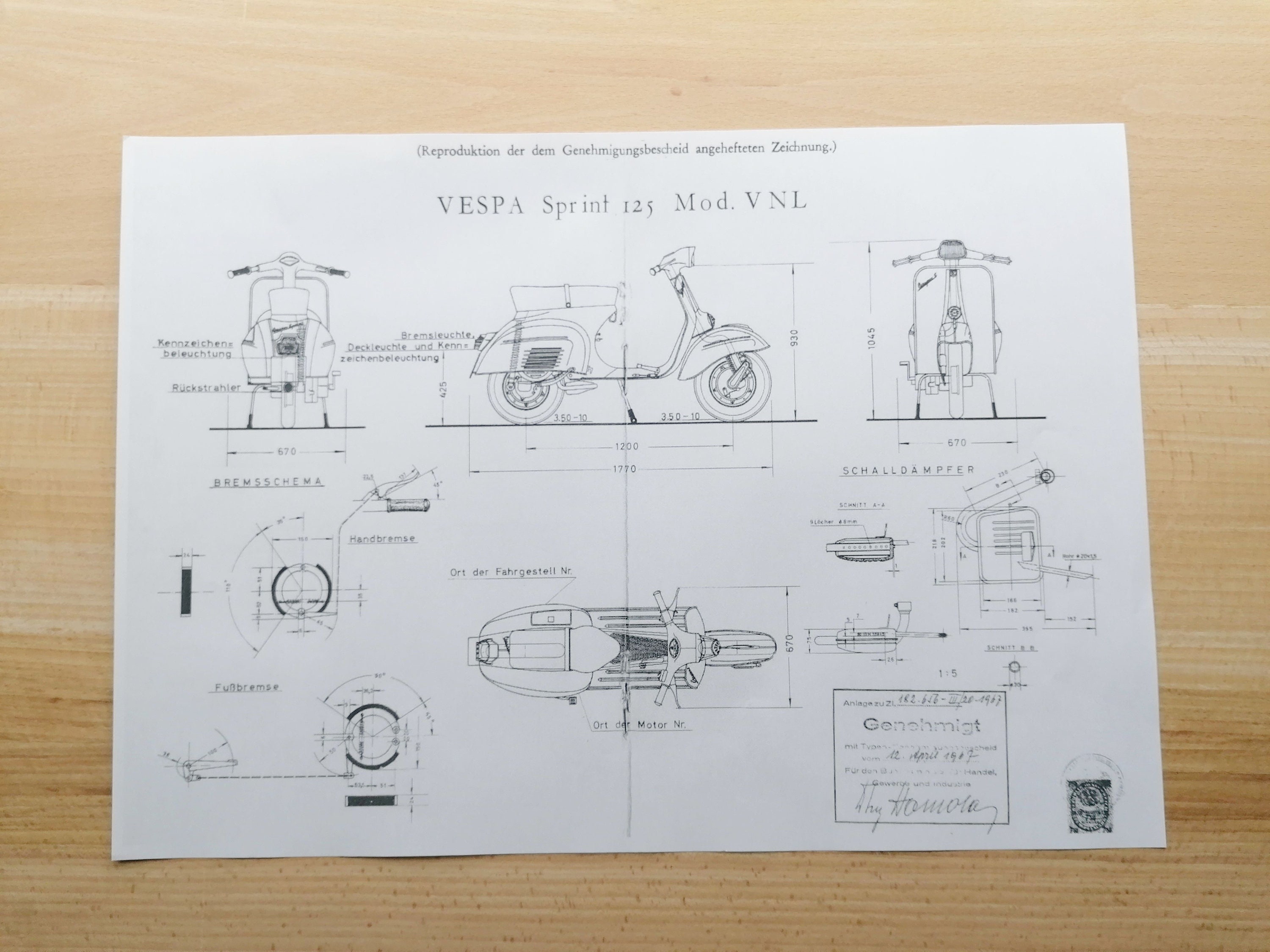 Vespa Sprint 125 Blueprint Vespa VNL Blueprint - Etsy