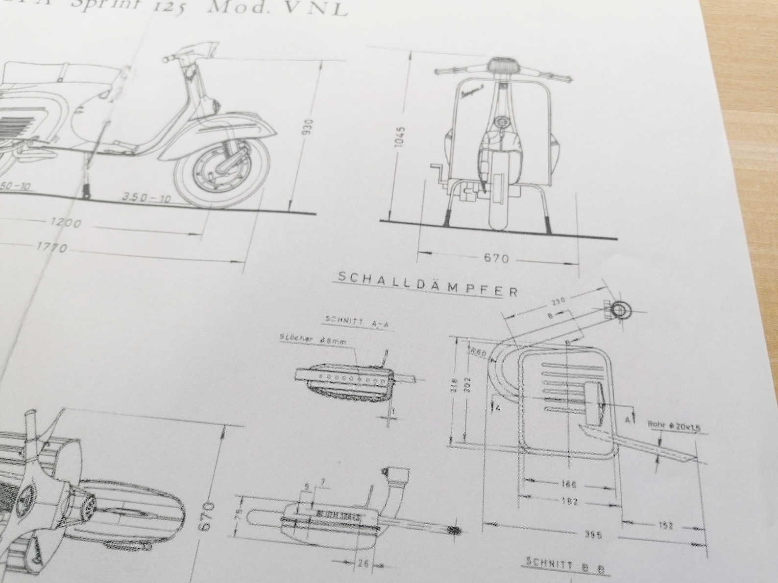 Vespa Sprint 125 Blueprint Vespa VNL Blueprint - Etsy