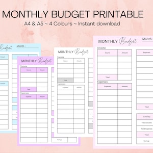 NEW Easy Monthly Budget Printable Overzichtelijk Maand - Etsy Nederland