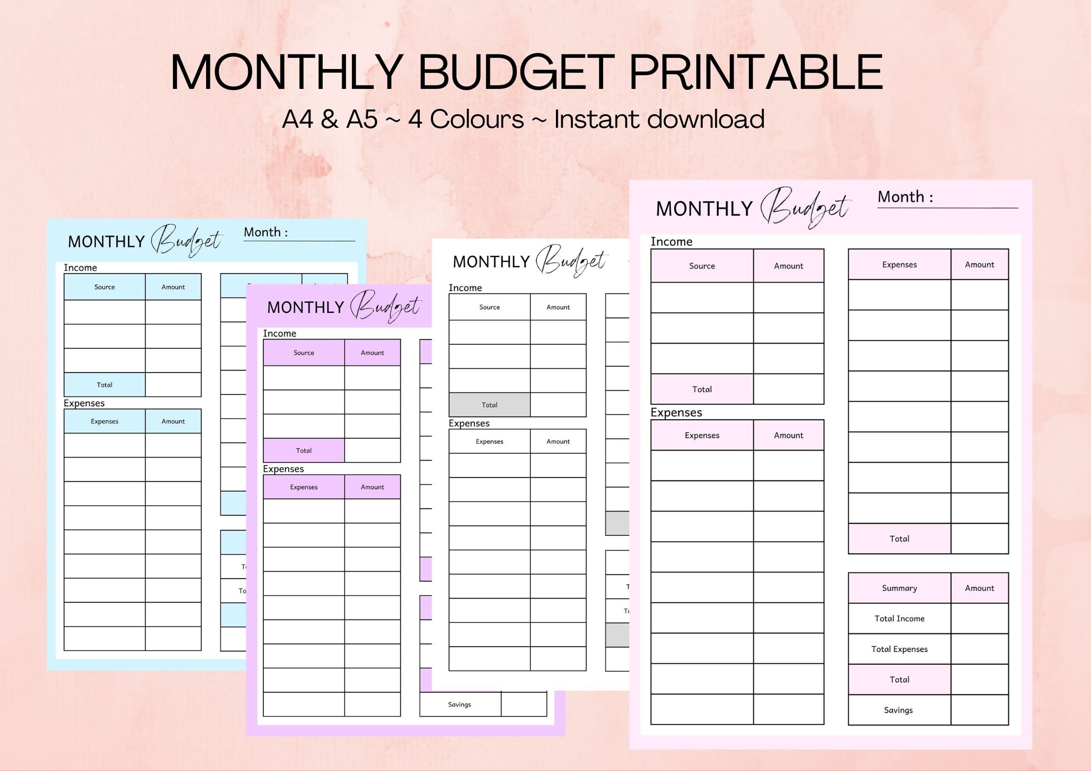 NEW Easy Monthly Budget Printable Overzichtelijk Maand - Etsy Nederland