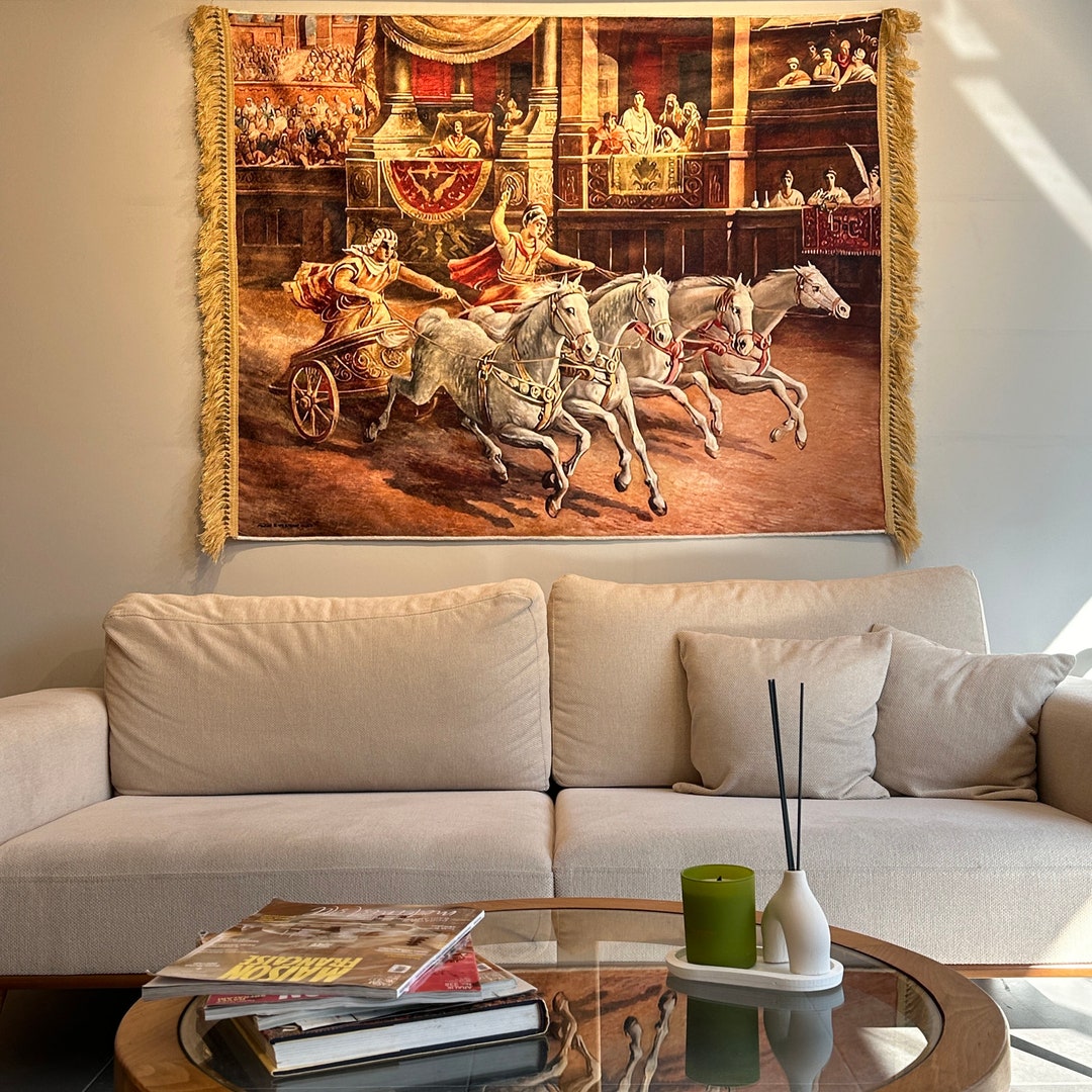 Ancient Greek Games Chariot Race Medieval Tapestry - Boho Antique ...