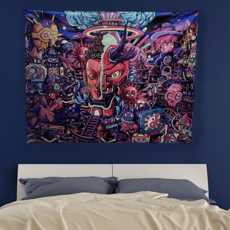 Psychedelic Tapestry - Etsy
