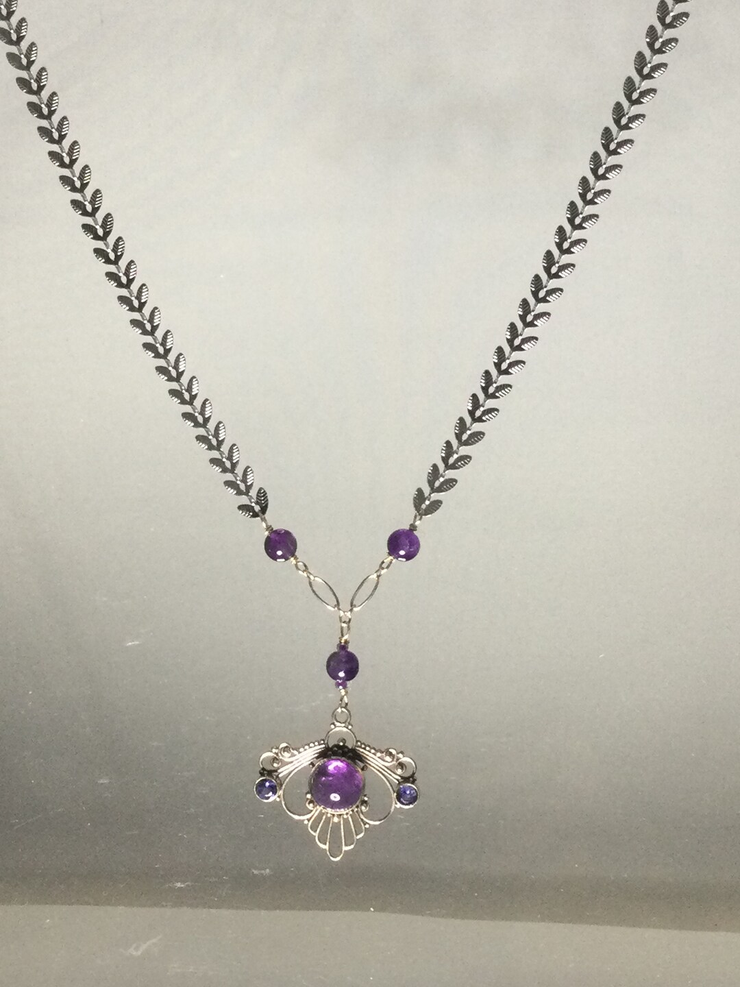 Eye of Amethyst Guardian Amulet Necklace One of a Kind Sterling Silver ...
