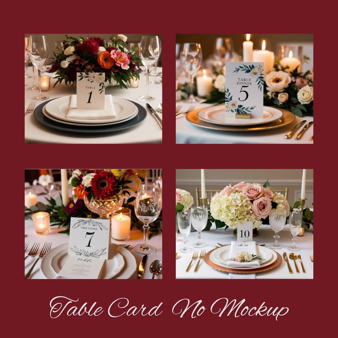 Wedding Table Card Mockup Templates: Elegant Place Settings (PSD ...
