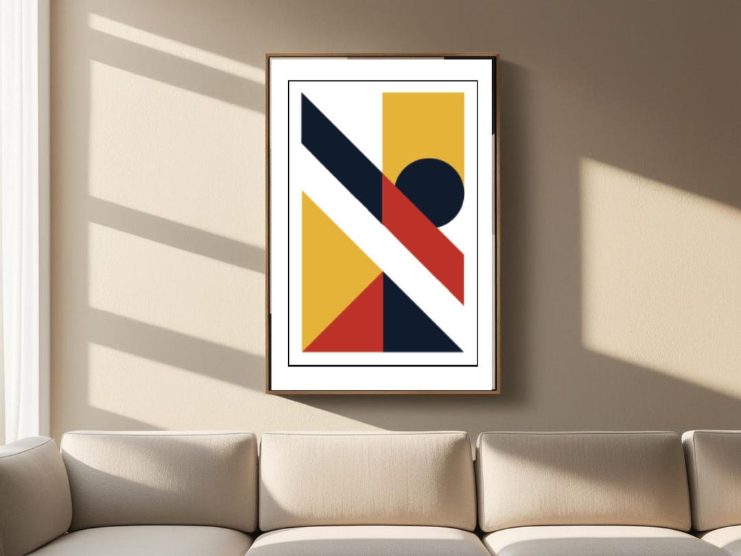 Modern Abstract Geometric Art Print: Living Room Wall Decor (PDF) - Etsy