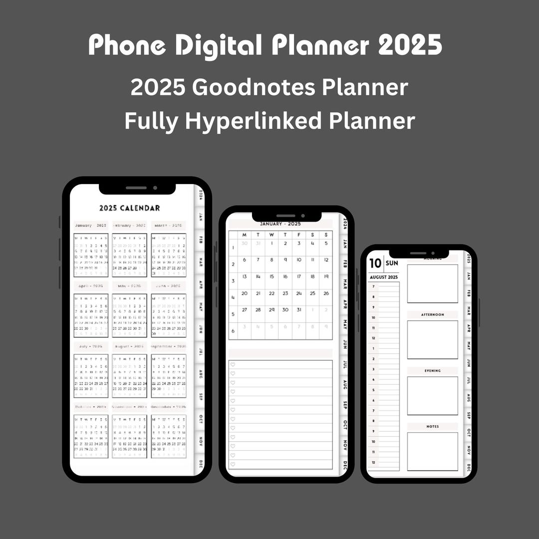 2025 Phone Digital Planner, Smartphone Planner, Goodnotes Planner ...