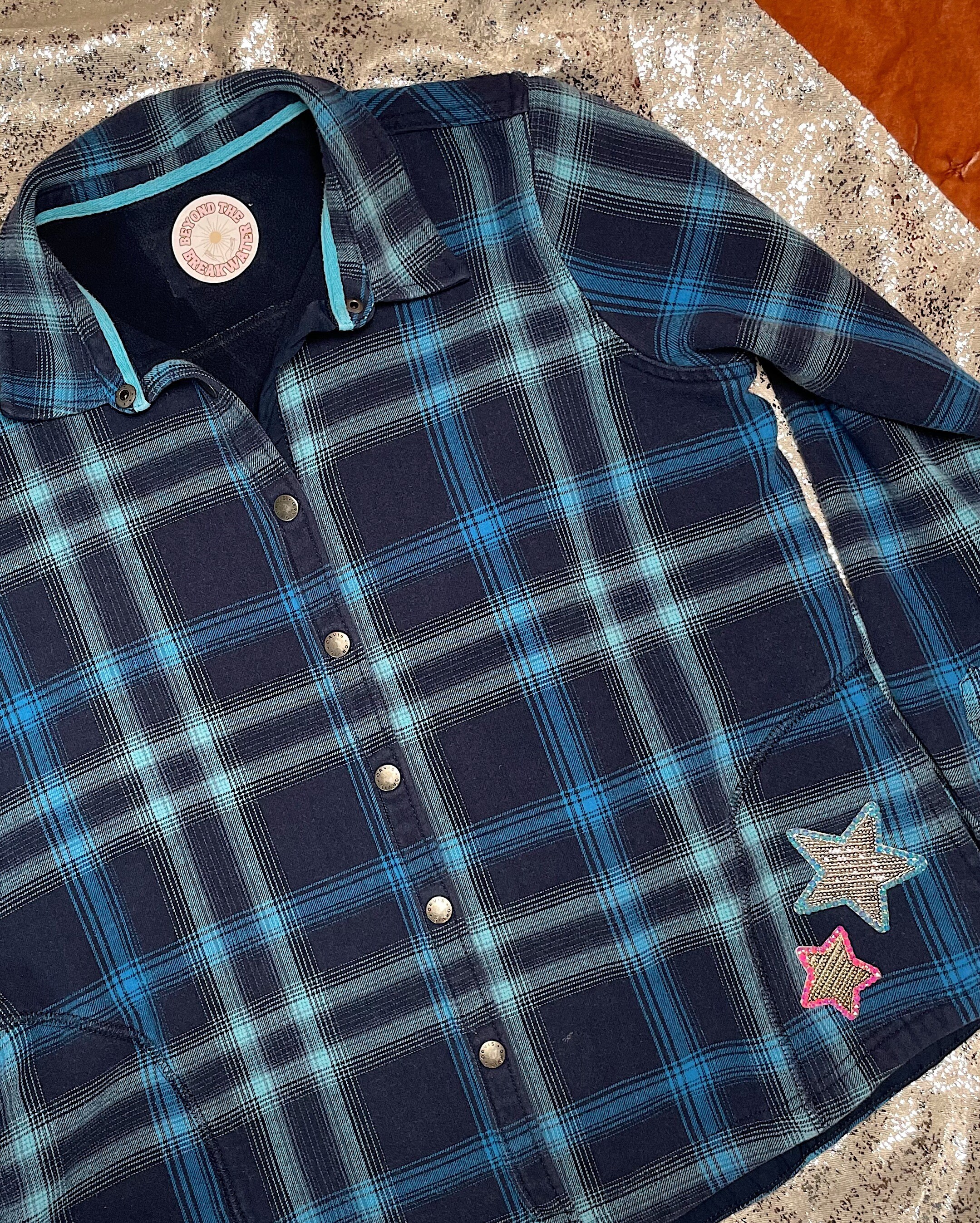 Shooting Star Custom Rhinestone Vintage Quilted Flannel - Etsy