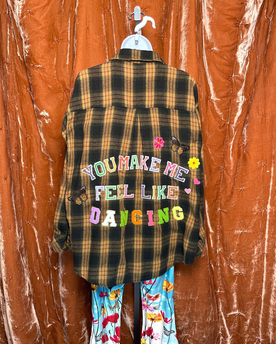 You Make Me Feel Like Dancing Custom Rhinestone Vintage Flannel - Etsy