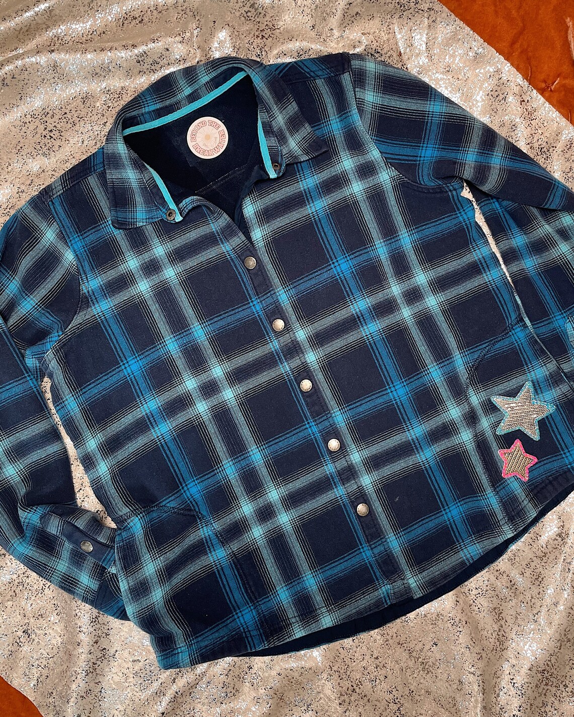 Shooting Star Custom Rhinestone Vintage Quilted Flannel - Etsy