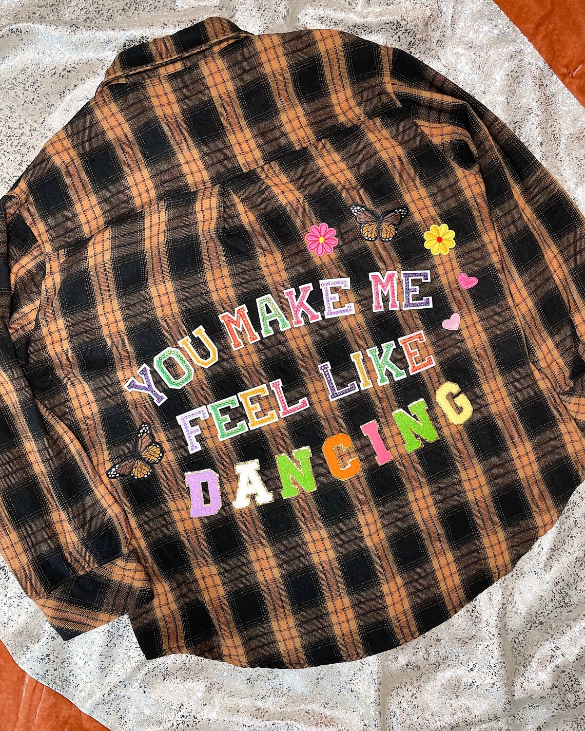 You Make Me Feel Like Dancing Custom Rhinestone Vintage Flannel - Etsy