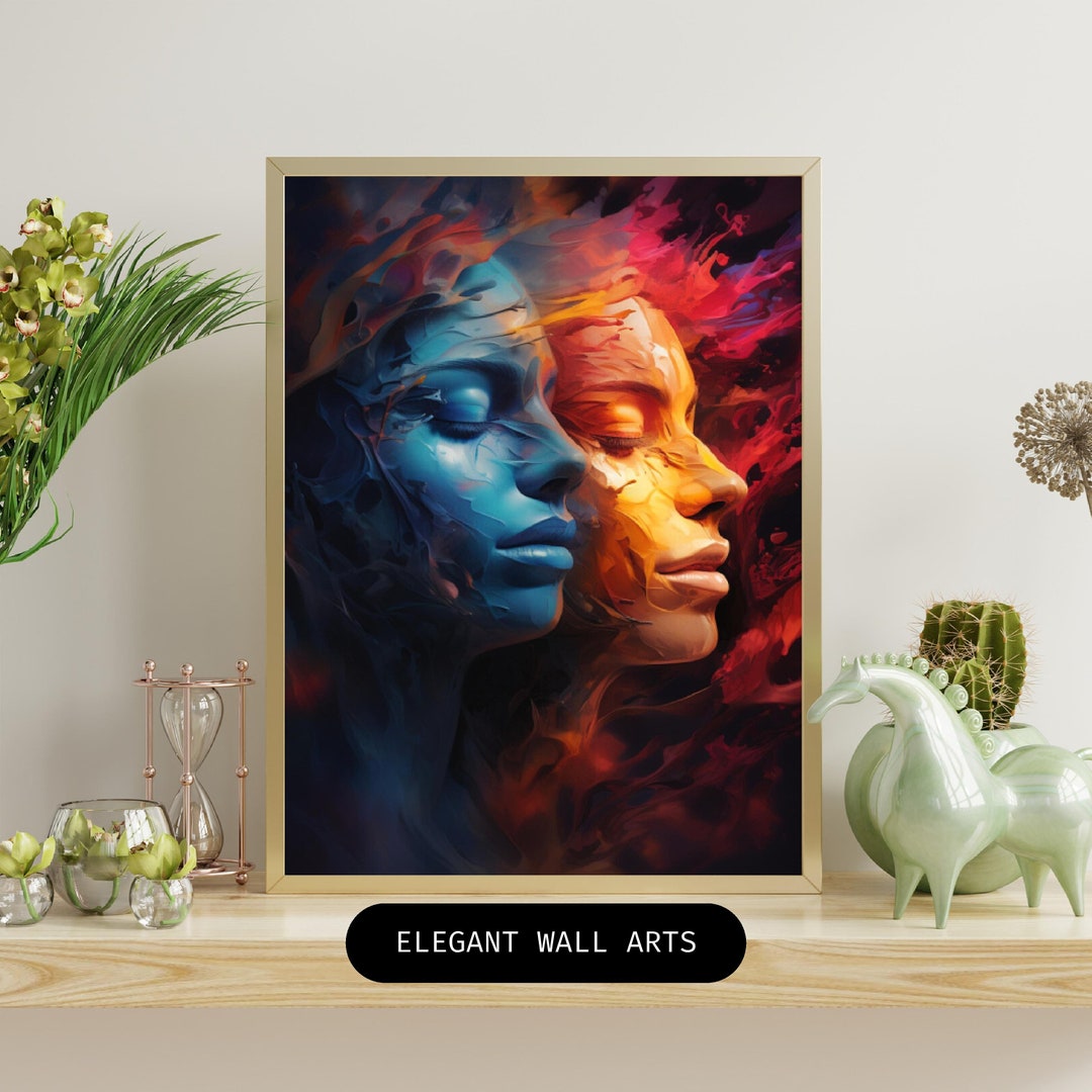 Dual Woman Wall Art, Home Décor, Printable Wall Art, Custom Wall Art ...