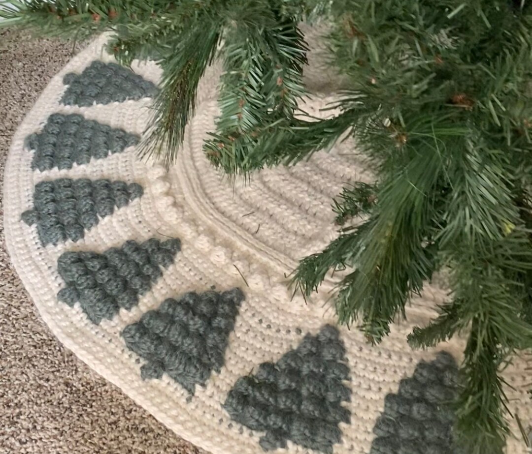 Bobble Christmas Tree Skirt- Crochet Pattern (pattern .pdf DIGITAL ...