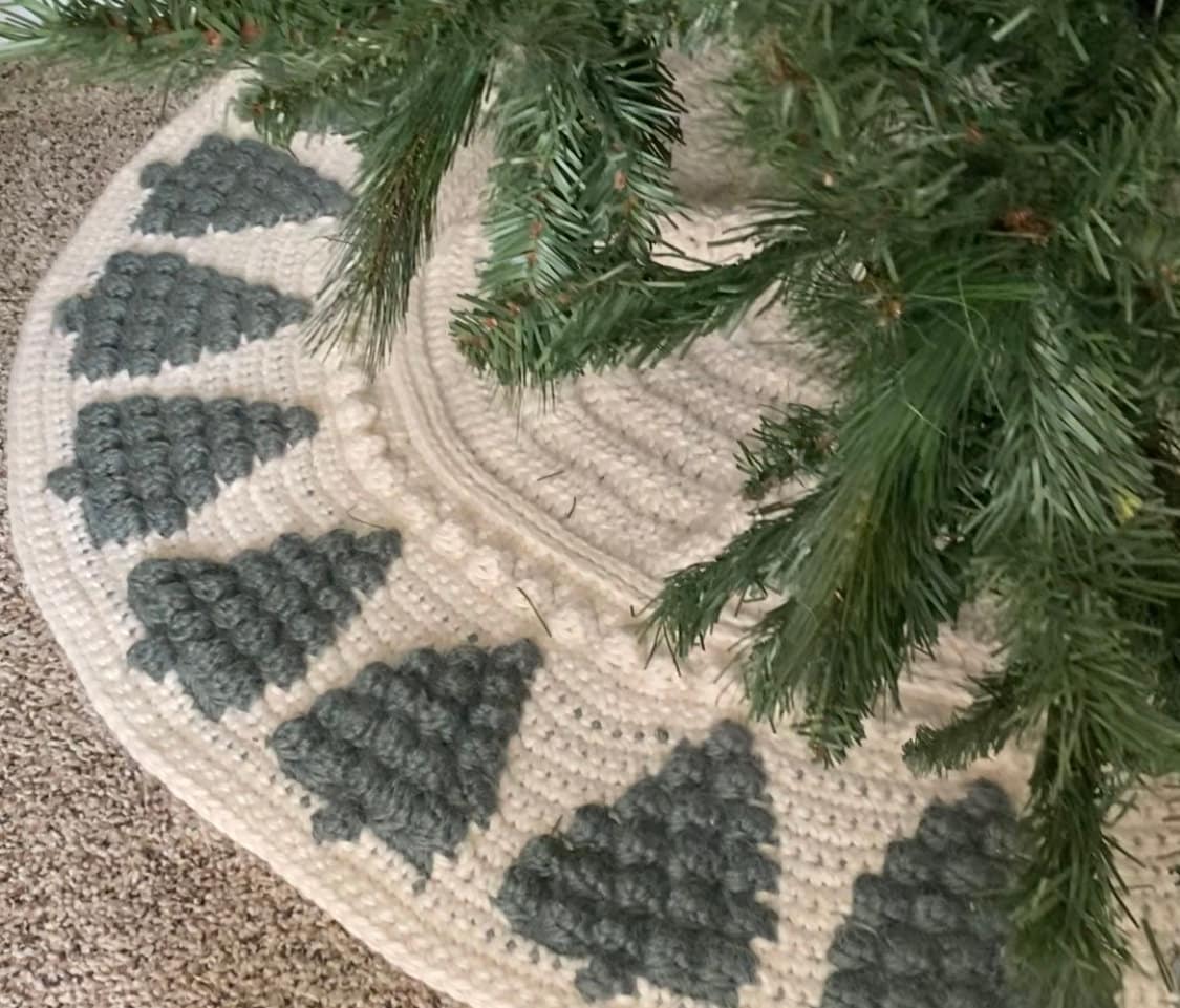 Bobble Christmas Tree Skirt- Crochet Pattern (pattern .pdf DIGITAL ...