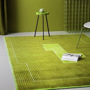 Modern Throw Rug/abstract Combed Curves Rug/handmade Area Rug /gift for ...