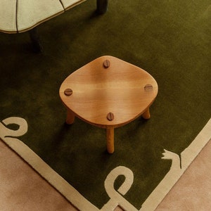 Hand Tufted Dark Green Wool Rug Cut & Loop Rug High and Low Pile Rug ...