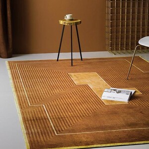 Modern Throw Rug/abstract Combed Curves Rug/handmade Area Rug /gift for ...