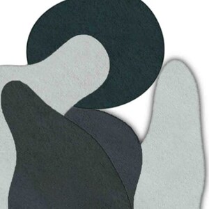 Hand Tufted White-ivory Kidney Shaped Rug Irregular Shaped Rug Living ...