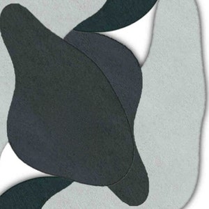 Hand Tufted White-ivory Kidney Shaped Rug Irregular Shaped Rug Living ...