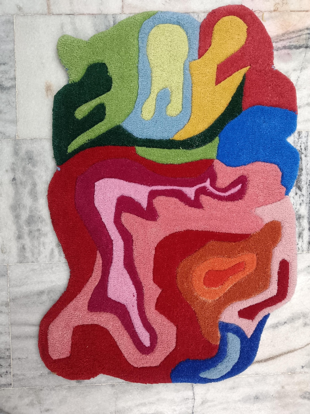 Irregular Amoeba Shaped Rug Hand-tufted 100% Wool Handmade Area Rug ...