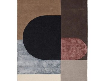 Hand Tufted Dark Green Wool Rug Cut & Loop Rug High and Low - Etsy