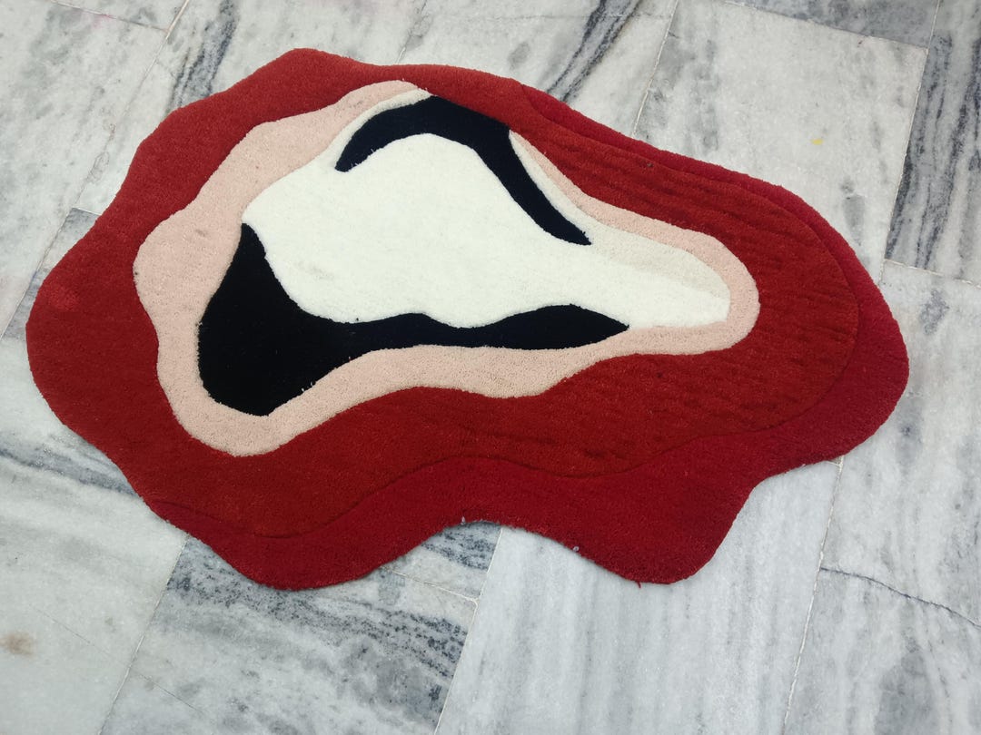 Hand-tufted Wool Rug: Modern Odd-shaped Rug for Bedroom or Living Room ...